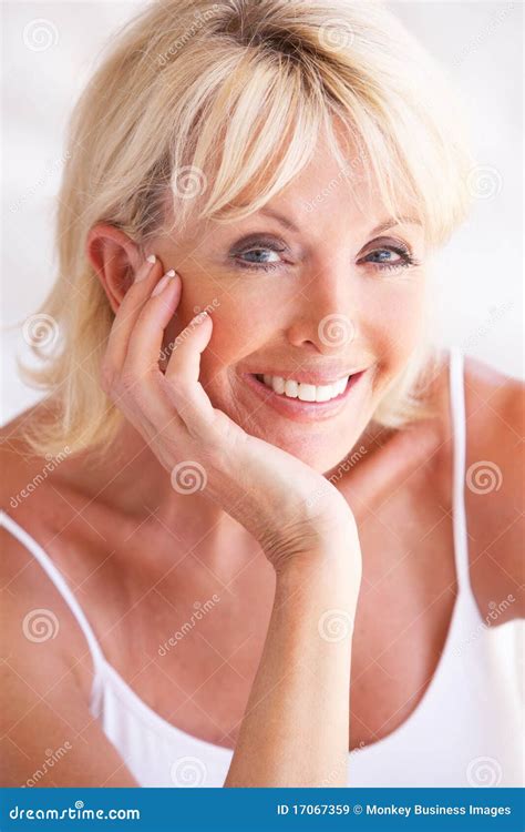Portrait Of Attractive Senior Woman Stock Image Image Of Woman Daydreaming 17067359