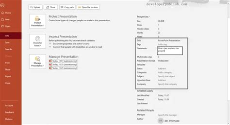 Setting File Properties In Powerpoint