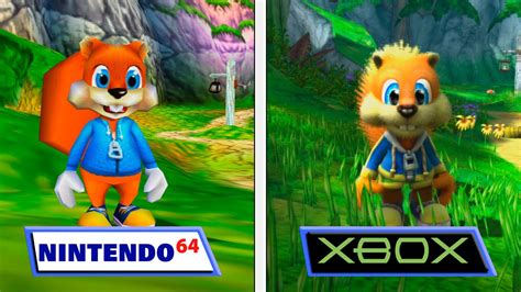 Conker Bad Fur Day VS Live and Reloaded | Original VS Remake | Graphics Comparison - YouTube