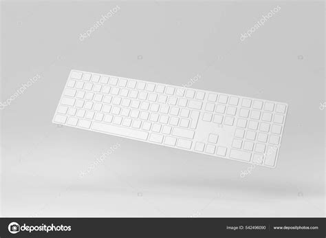 Modern Computer Keyboard White Background Design Template Mock Render