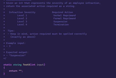 Solved Given An Int That Represents The Severity Of An Employee