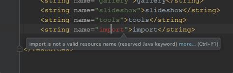 Android Import Is Not A Valid Resource Name Reserved Java Keyword