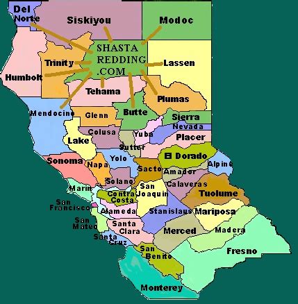 Northern California County Map