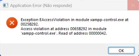 Xampp Exception EAcessViolation Without User Privileges Issue ApacheFriends Xampp