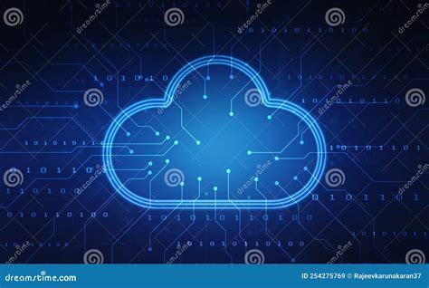 2d Illustration Of Cloud Computing Digital Cloud Computing Concept