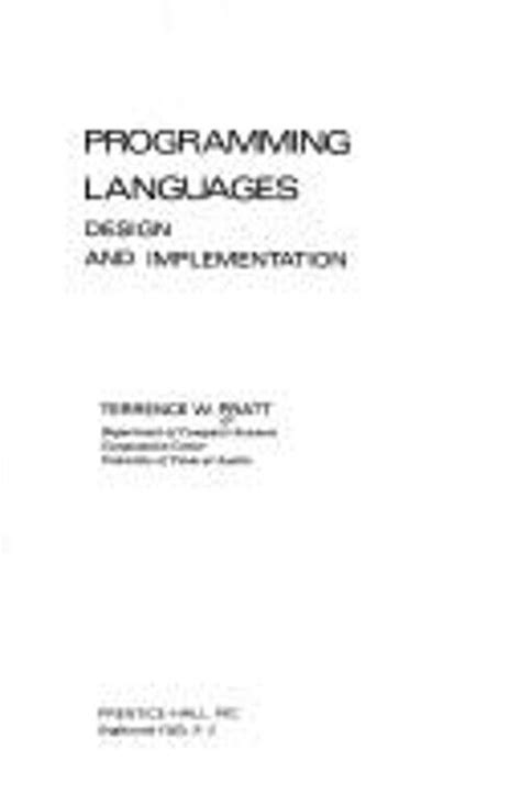 Programming Languages Design And Implementation Hardcover Terre 9780137304325 Ebay