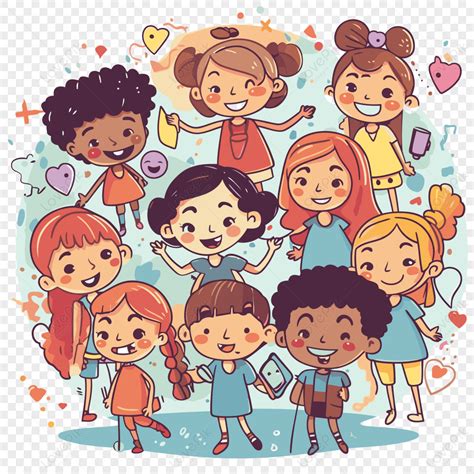 다인종 아이들 Png 일러스트 및 벡터 이미지 무료 다운로드 Lovepik
