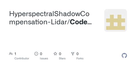 GitHub HyperspectralShadowCompensation Lidar Codes Data