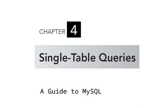 Ppt A Guide To Mysql 4 2 Objectives Retrieve Data From A Database