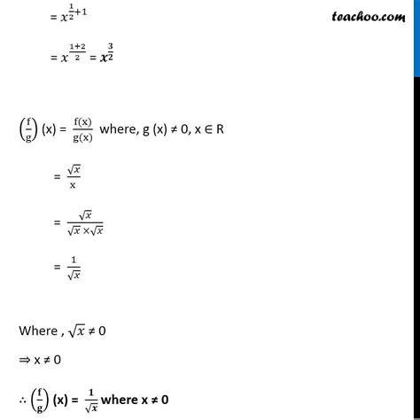 Example 17 Let F X Root X G X X Find F G Fg F G