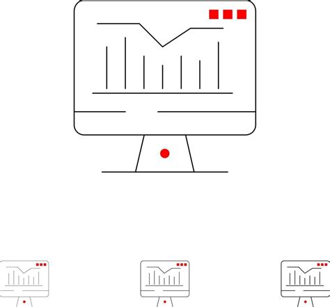 Computer Static Graph Monitor Bold And Thin Black Line Icon Set 19099759 Vector Art At Vecteezy