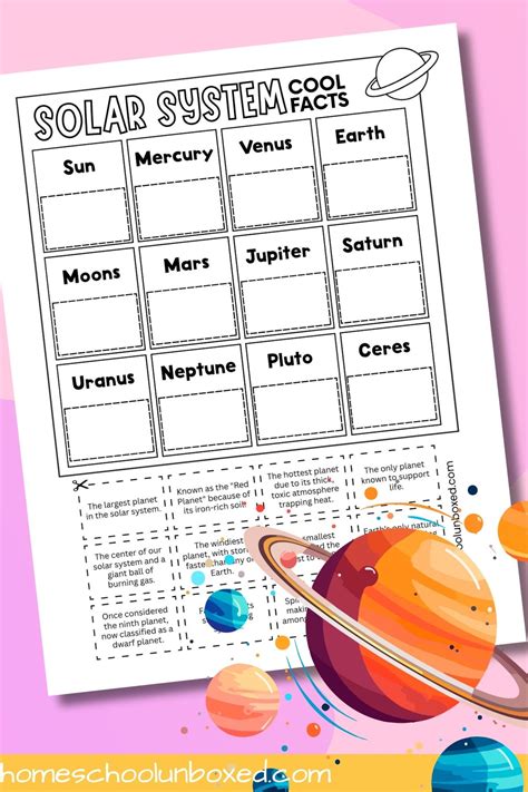 About Solar System Worksheet
