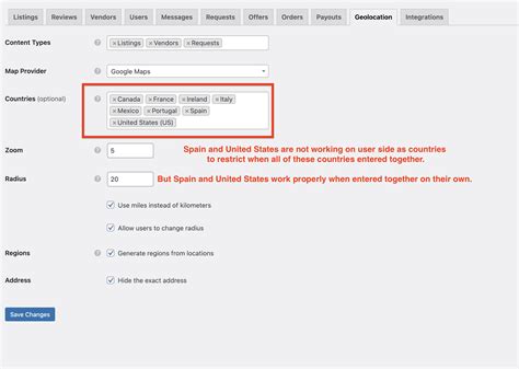 Countries Restriction Not Working Properly Geolocation Hivepress
