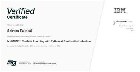 completed machine learning with python course by ibm sriram palnati posted on the topic linkedin