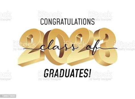 2023년 졸업 축하합니다 졸업생 골드 졸업 개념 3d 텍스트 플랫 스타일 벡터 일러스트 레이 션 졸업식에 대한 스톡 벡터 아트 및 기타 이미지 Istock