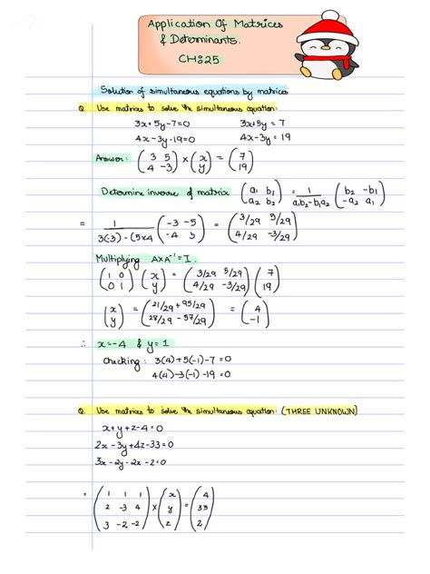 Application Of Matrice Determinants Pdf
