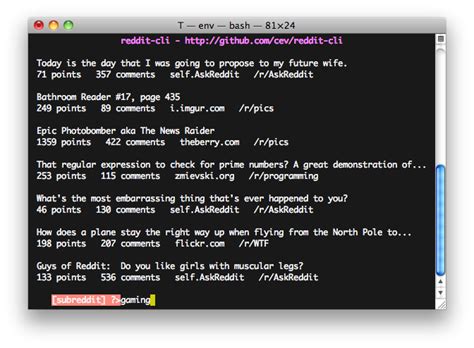 reddit cli the python command line reddit browser r programming