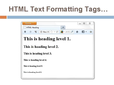 CHAPTER TWO HTML TAGS Basic HTML Tags