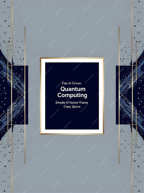 flat ai driven quantum computing frame concept as a minimalistic border frame with quantum