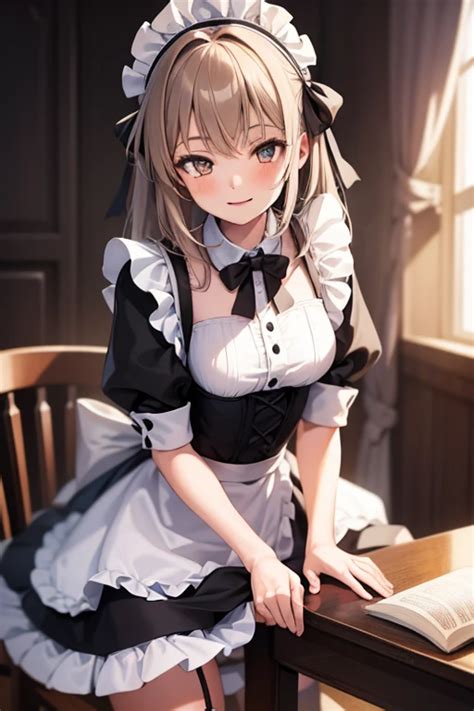 1girl, crotch rub, table humping, dress, looking at viewer, smile - SeaArt AI