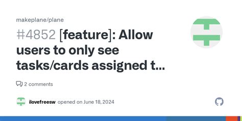 Feature Allow Users To Only See Taskscards Assigned To Them · Issue