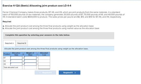 Solved Exercise A Static Allocating Joint Product Cost Chegg
