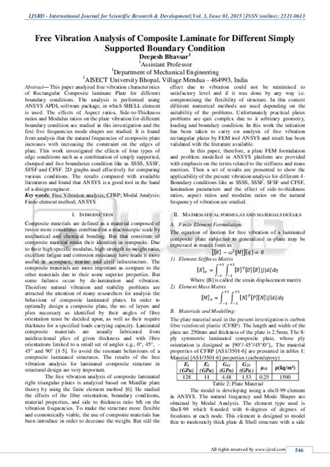 pdf free vibration analysis of composite laminate for different