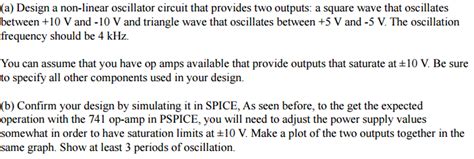 solved a design a non linear oscillator circuit that