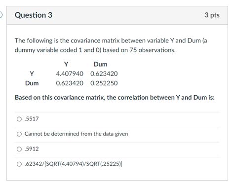 [solved] The Following Is The Covariance Matrix Between V