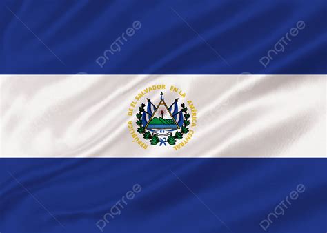 Ondeando El Fondo De La Bandera Salvadoreña Bandera De El Salvador