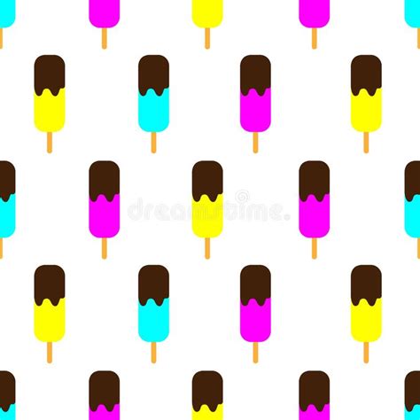Ice Cream Seamless Pattern Vector Illustration Stock Vector