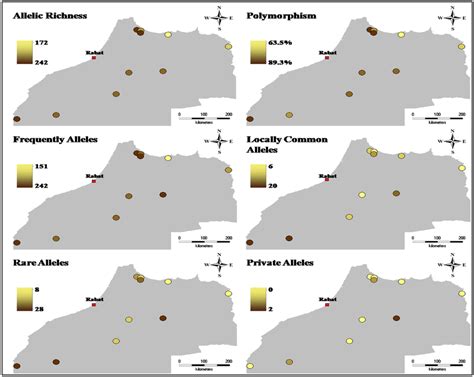 Spatial Variation Of Different Genetic Parameters Represented At A Download Scientific Diagram