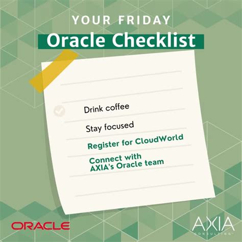 Axia Consulting On Linkedin Your Friday Oracle Checklist