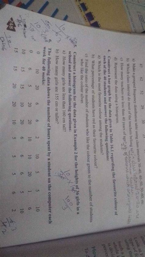 A Make A Grouped Frequency Distribution Table Using Class Intervals 30−4
