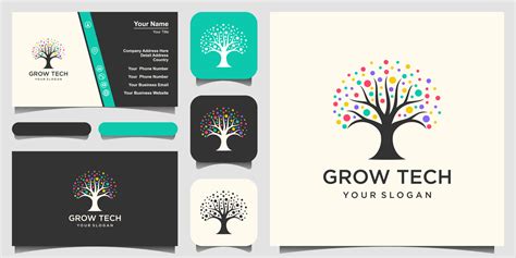 Tree Tech Logo Template Design Vector Art At Vecteezy