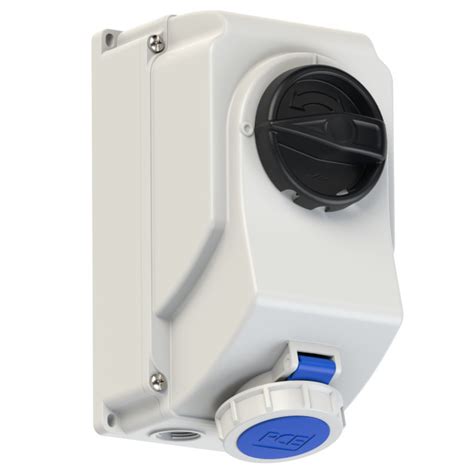 Pce 75132 6 Switched Interlocked Socket 16a 3p 6h Ip66 Ip67 High Quality Industrial Connectors