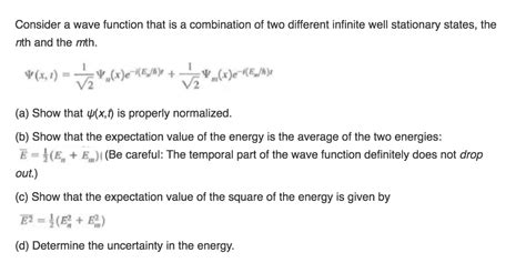 Solved Consider A Wave Function That Is A Combination Of Two Chegg Com