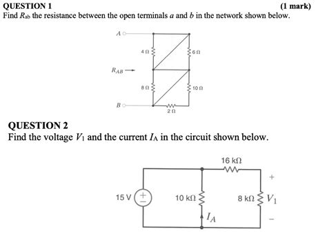 Solved QUESTION Mark Find Rab The Resistance Between Chegg Com