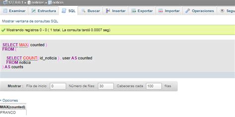 mysql sacar de una bd cual es el usuario que más publica stack