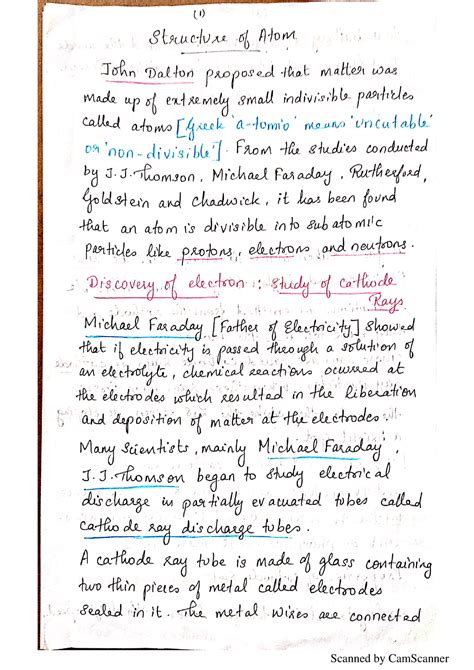 Lesson Structure Of Atom Full Notes BSc Chemistry Studocu