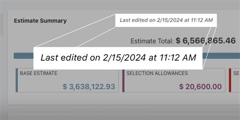 ‘last edited timestamp enhances accuracy of construction estimates
