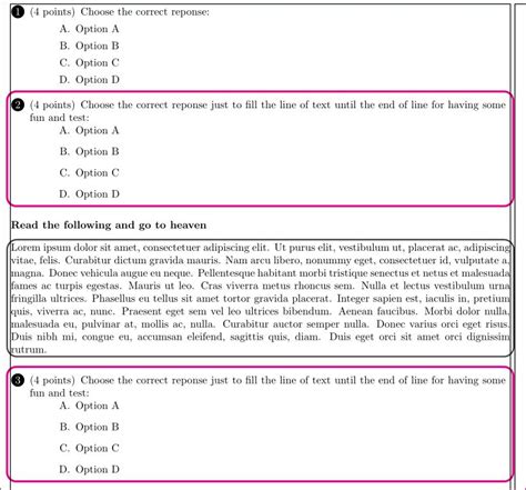 graphics exam class with question with images and border tex