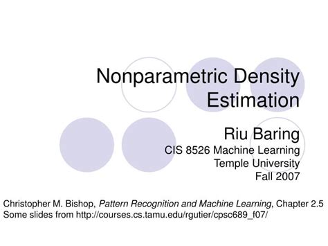 ppt nonparametric density estimation powerpoint presentation free