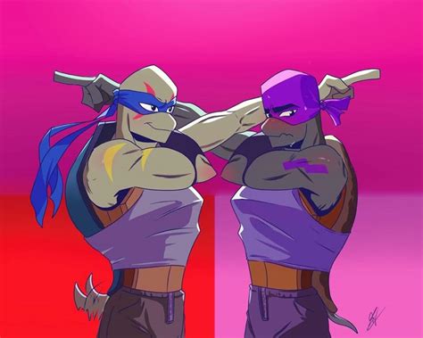 Leo And Donnie Tmnt Artwork Tmnt Turtles Disney Anime Style