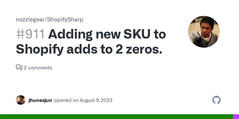 Adding New Sku To Shopify Adds To 2 Zeros · Issue 911 · Nozzlegear Shopifysharp · Github