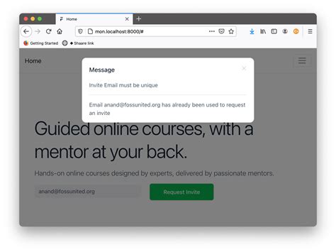 Error When Invite Requested Twice With The Same Email Address · Issue 65 · Frappelms · Github