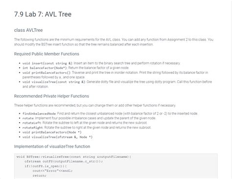 Solved C Only 79 Lab 7 Avl Tree Class Avltree The