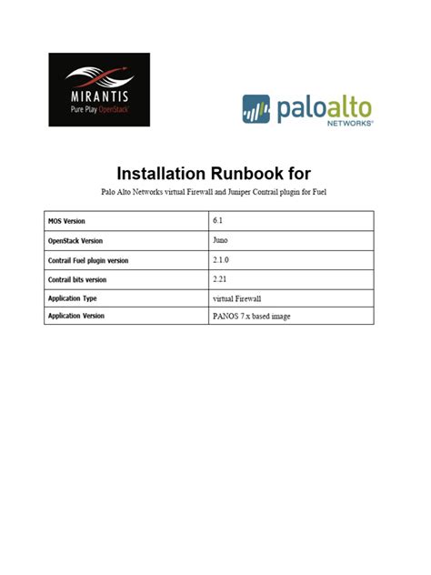 Dokumen Tips Installation Runbook For Mirantis Runbook For Palo