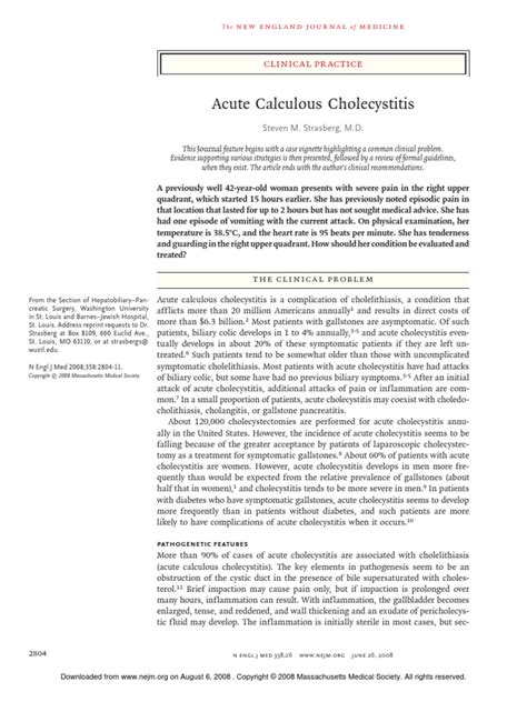 Acute Calculous Cholecystitis Pdf Gallbladder Health Sciences