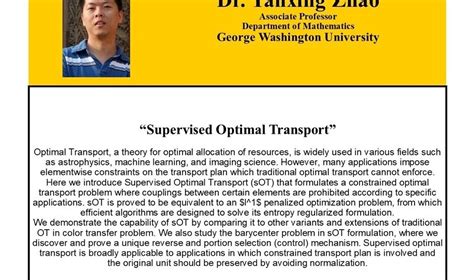 Supervised Optimal Transport Michigan Tech Events Calendar